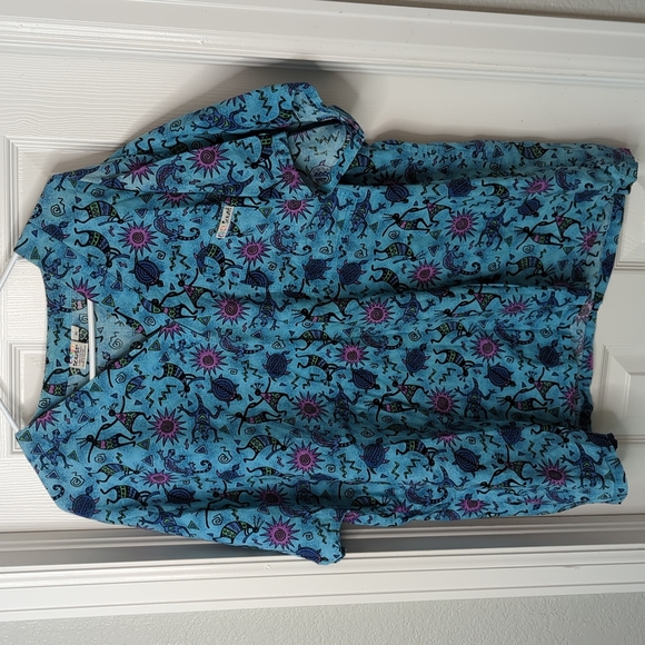 Crazy Scrubs | Tops | Crazy Scrubs Short Sleeve Top 0 Cotton Size Xl ...